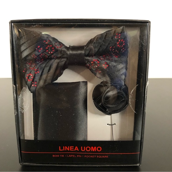 Linea Uomo | Accessories | Linea Uomo Black Bowtie Set | Poshmark